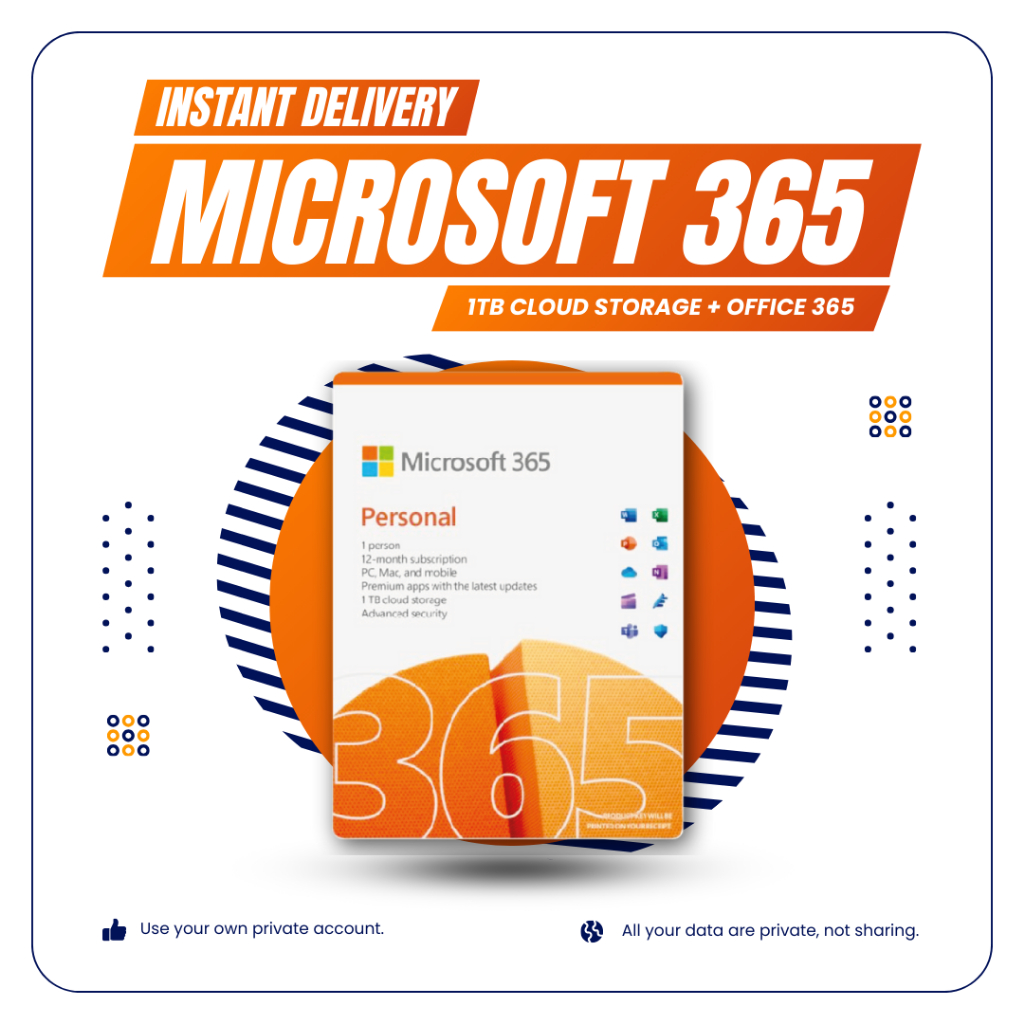 Microsoft 365 Personal - 1TB Onedrive - Office 365 - 1 Year ...