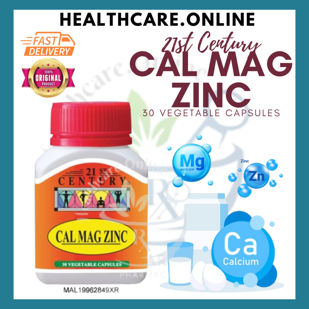 21ST CENTURY CAL MAG ZINC VEGETABLE CAPSULES 30's | Shopee Malaysia