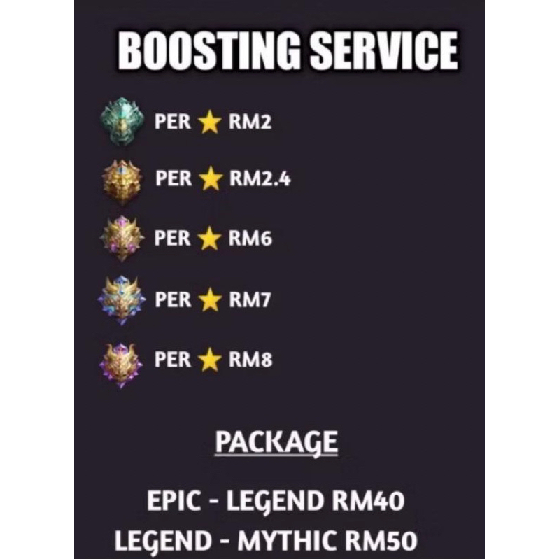 JOKI RANK BOOSTING MOBILE LEGEND ML RANK MLBB | Shopee Malaysia