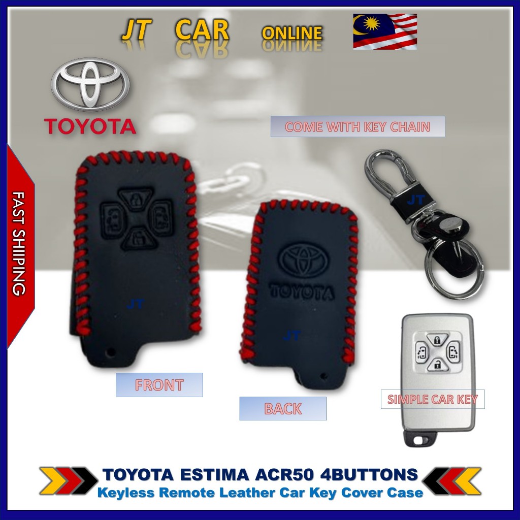 TOYOTA ESTIMA ACR50 4BUTTONS Keyless Remote Leather Car Key Cover Case ...