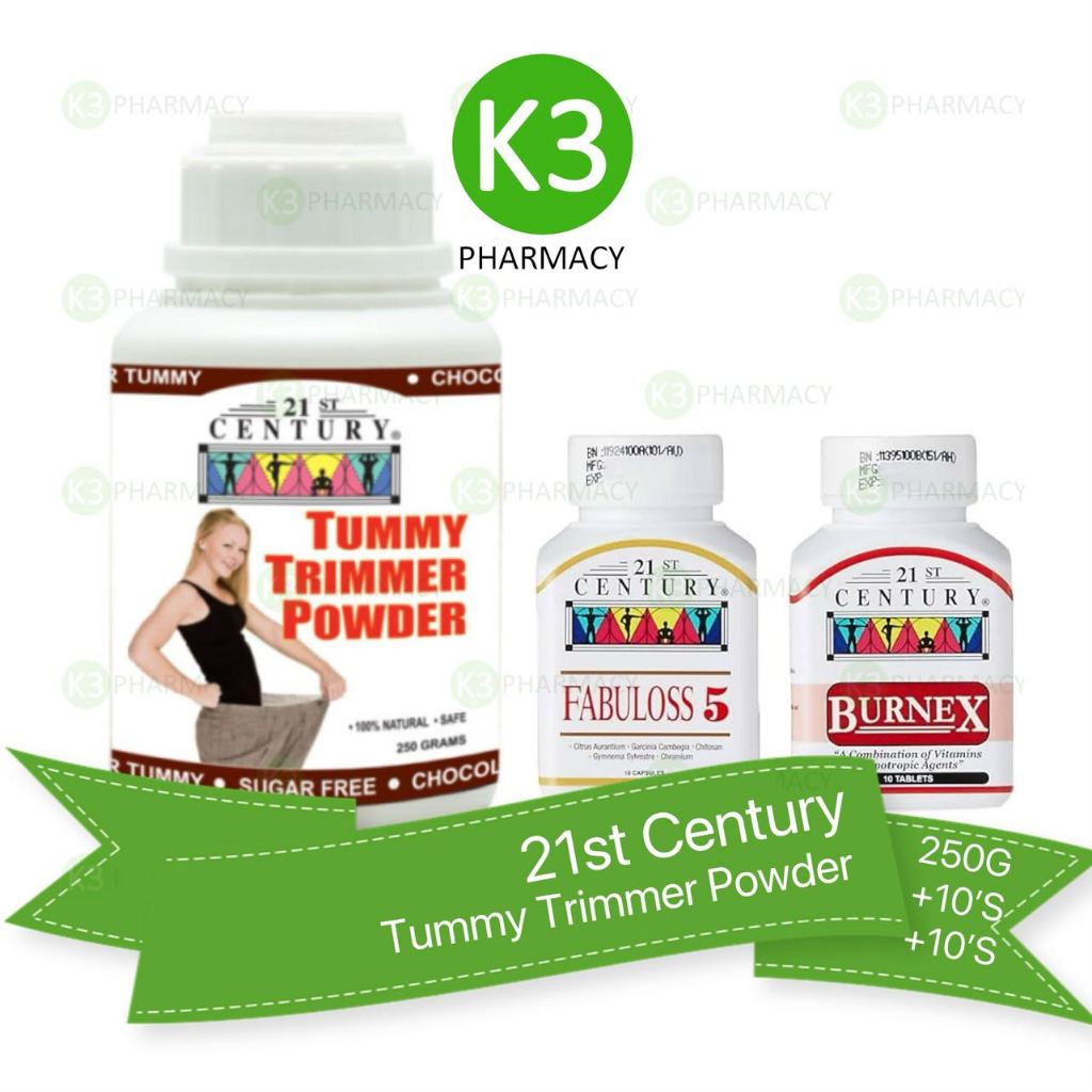 21st Century Tummy Trimmer Powder (250G) FOC Fabuloss (10'S) + Burnex ...