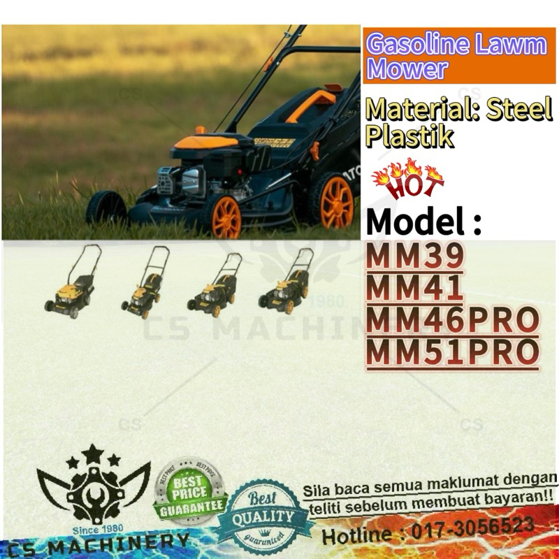 Heavy Duty Gasoline Lawn Mower 🔥 Model MM39 / MM41 / MM46PRO / MM51PRO 💥 Mesin Rumput Tolak ...