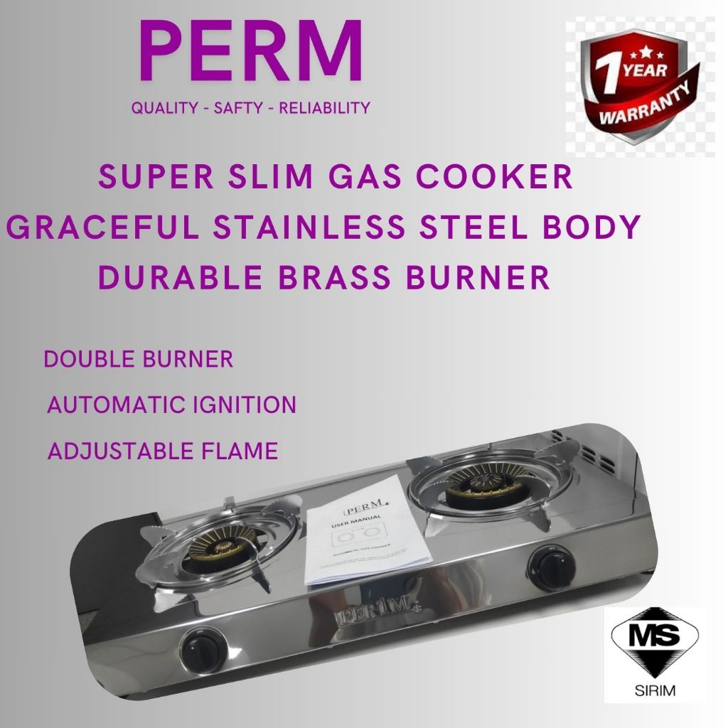 PERM SUPER SLIM GAS COOKER | Shopee Malaysia