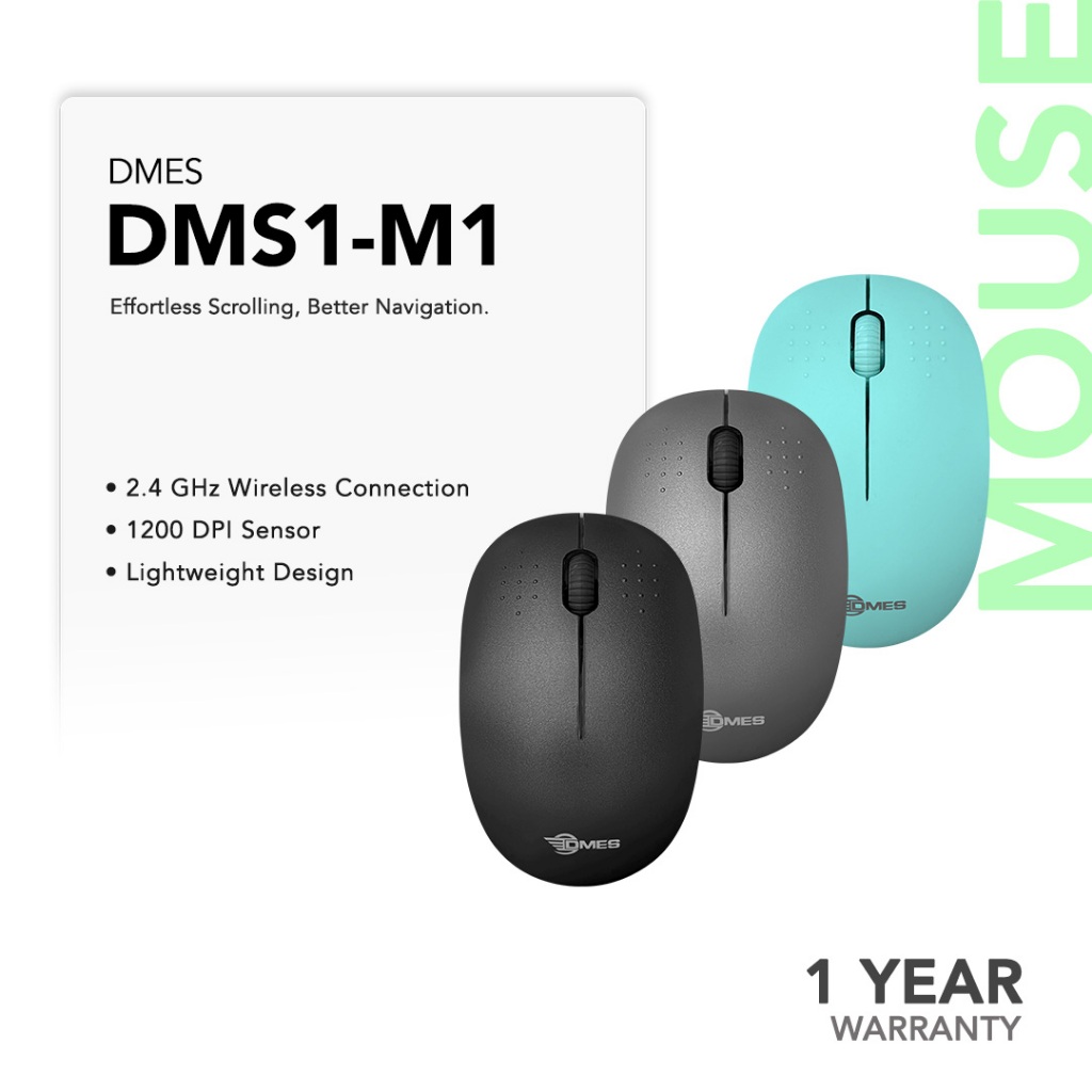Dmes DMS1-M1 Wireless Mouse 2.4GHz 3 Button 1200 DPI Optical Tracking ...