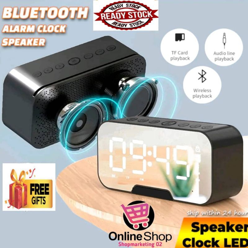 LED ALARM CLOCK BLUETOOTH JAM DIGITAL MIRROR ALARM CLOCKa VOICE ALARM ...