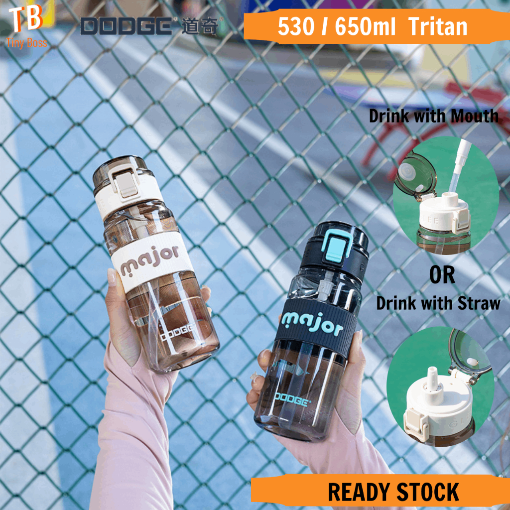Dodge Tritan Bottle 650ML Leakproof BPA-Free Plastic Water Bottle Up to 90°C - Botol Minuman Air ...