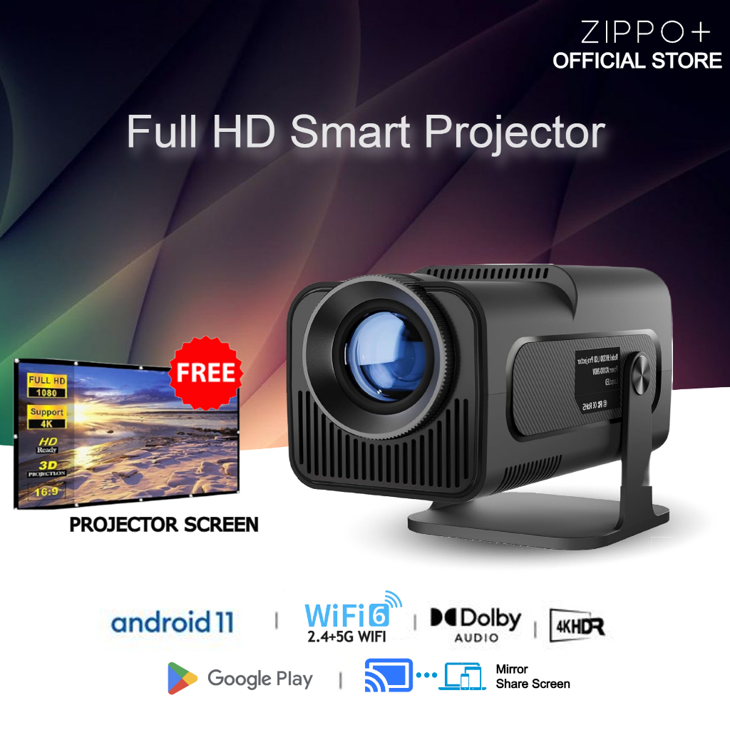 HY320 PRO Projector 4K Android 11.0 Big LCD 4K Mini Projector 1080P ...