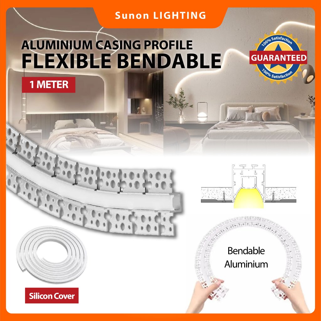 Aluminium Profile Flexible Bendable Casing Strip Light Casing 1 Meter ...