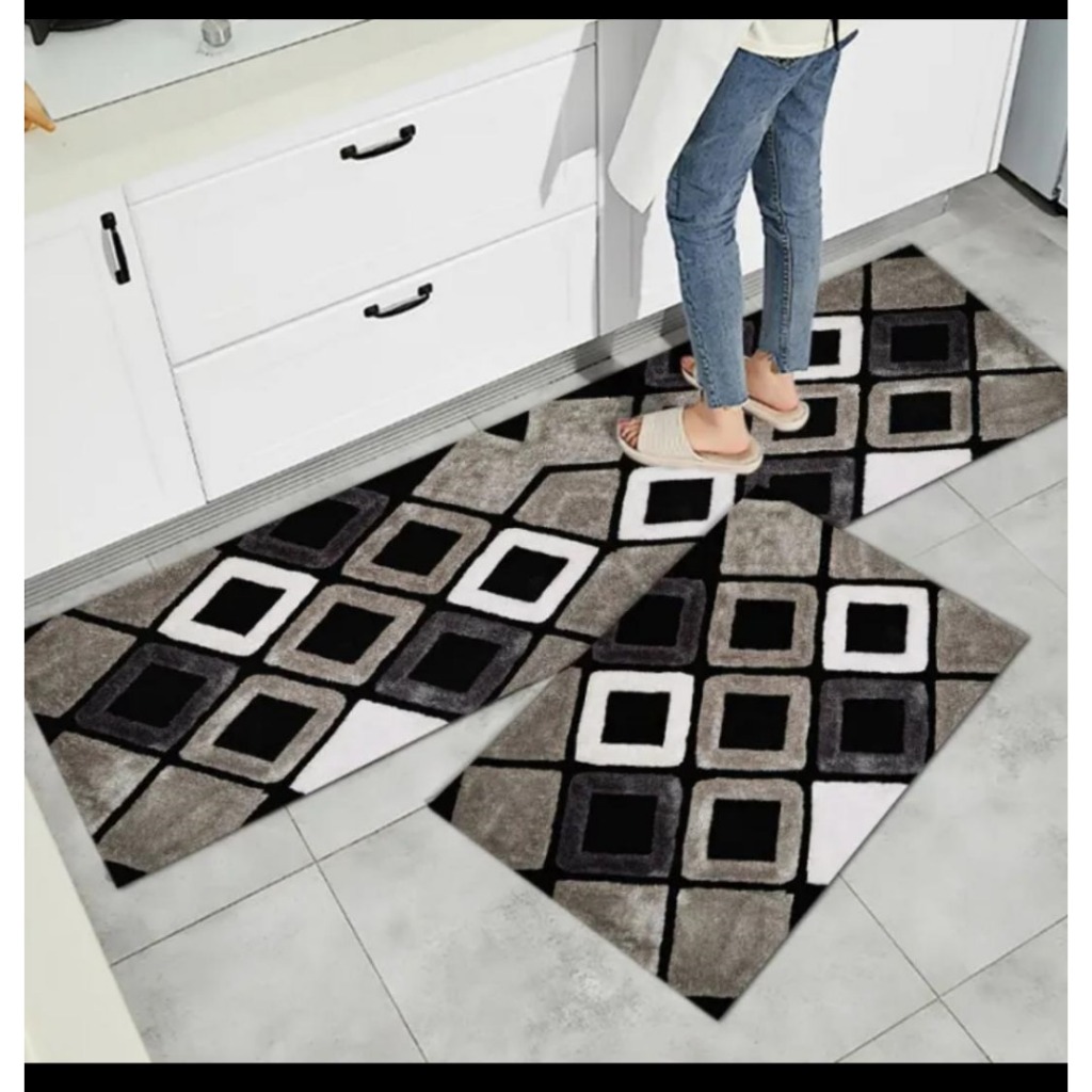 Alas kaki Panjang 3D long diatom mat carpet viral kitchen mat 2 in 1 ...