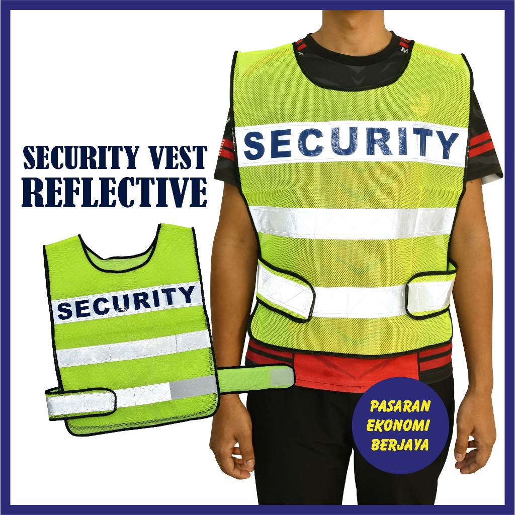 BAJU SECURITY JACKET HIGH VISIBILITY VEST/ SAFETY CLOTHING/ NIGHT WORK ...