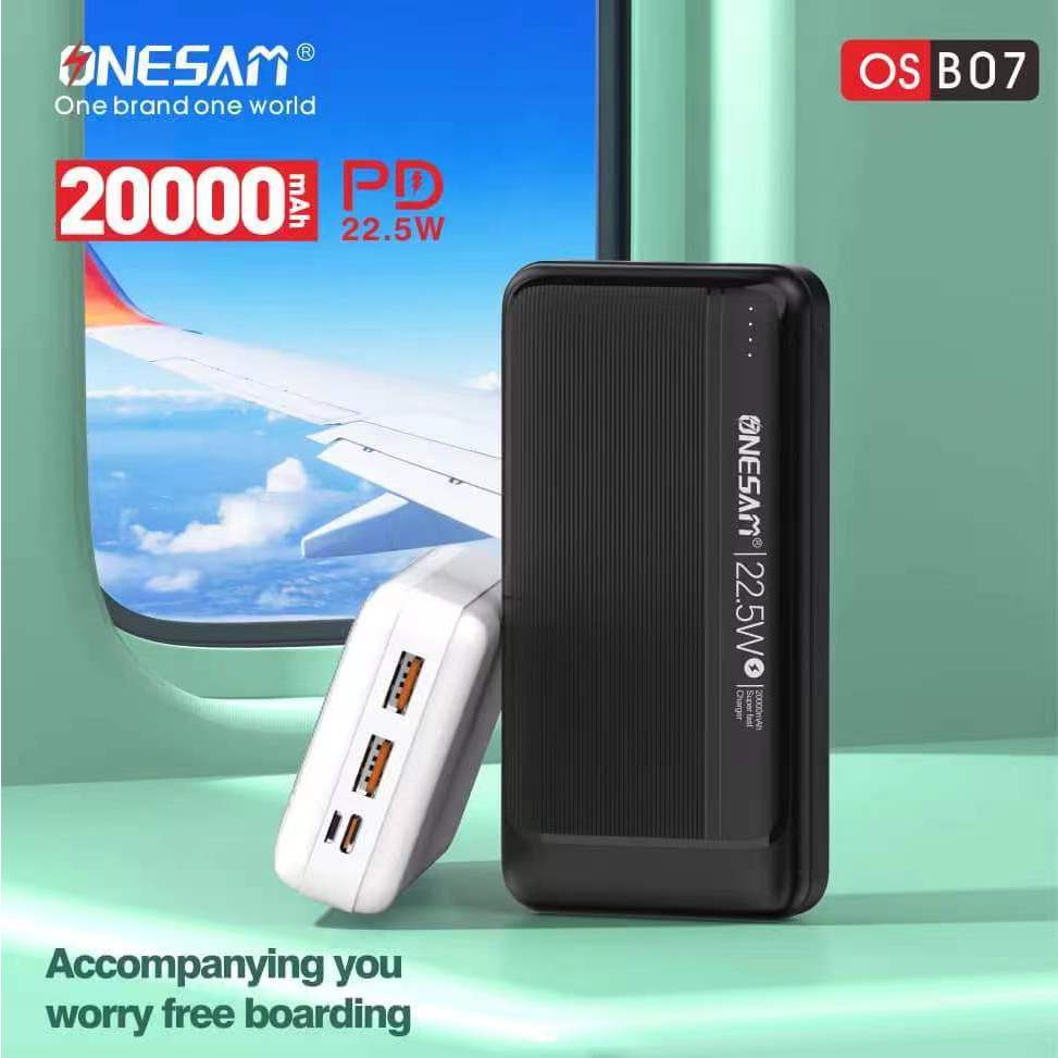 ONESAM OS-B07 20000mAh Powerbank / PD22.5W + QC22.5W Super Fast Charging / LED Display | Shopee ...