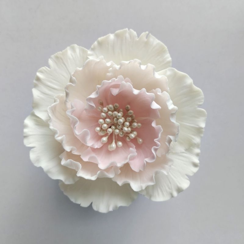 READY STOCK Edible Gumpaste Sugar flower Peony L / Bunga Hiasan Kek ...