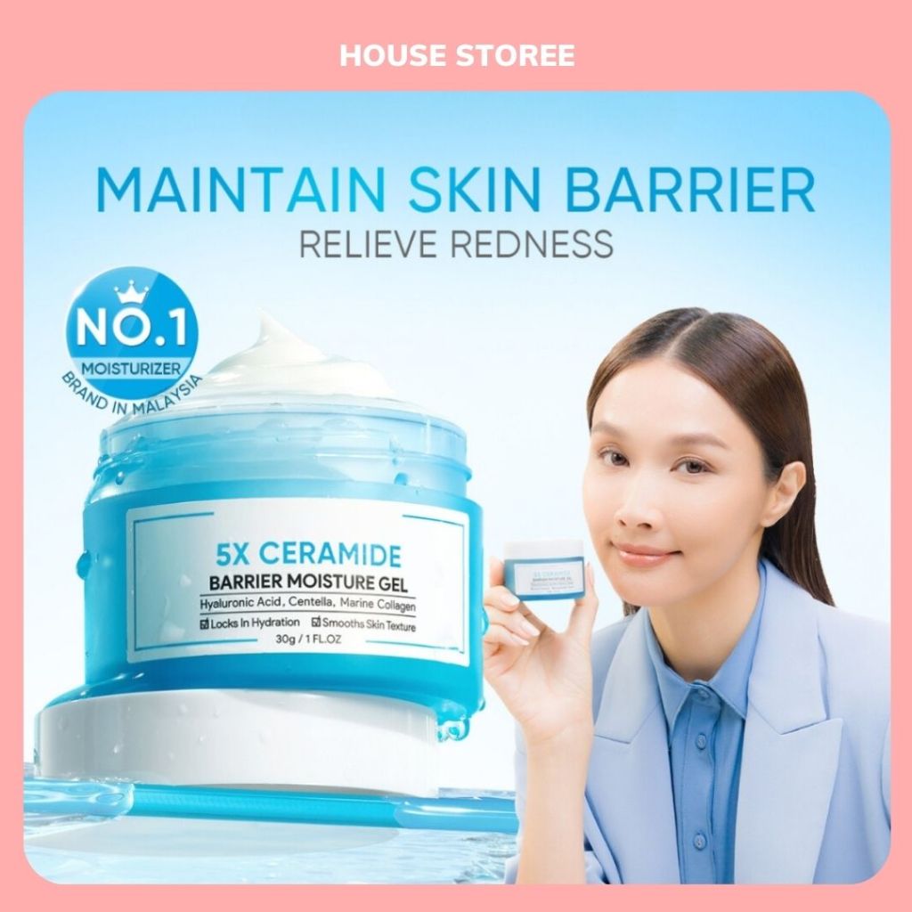 5X Ceramide Skin Gel Moisturiser Barrier Repair Moisturizer Day Night ...