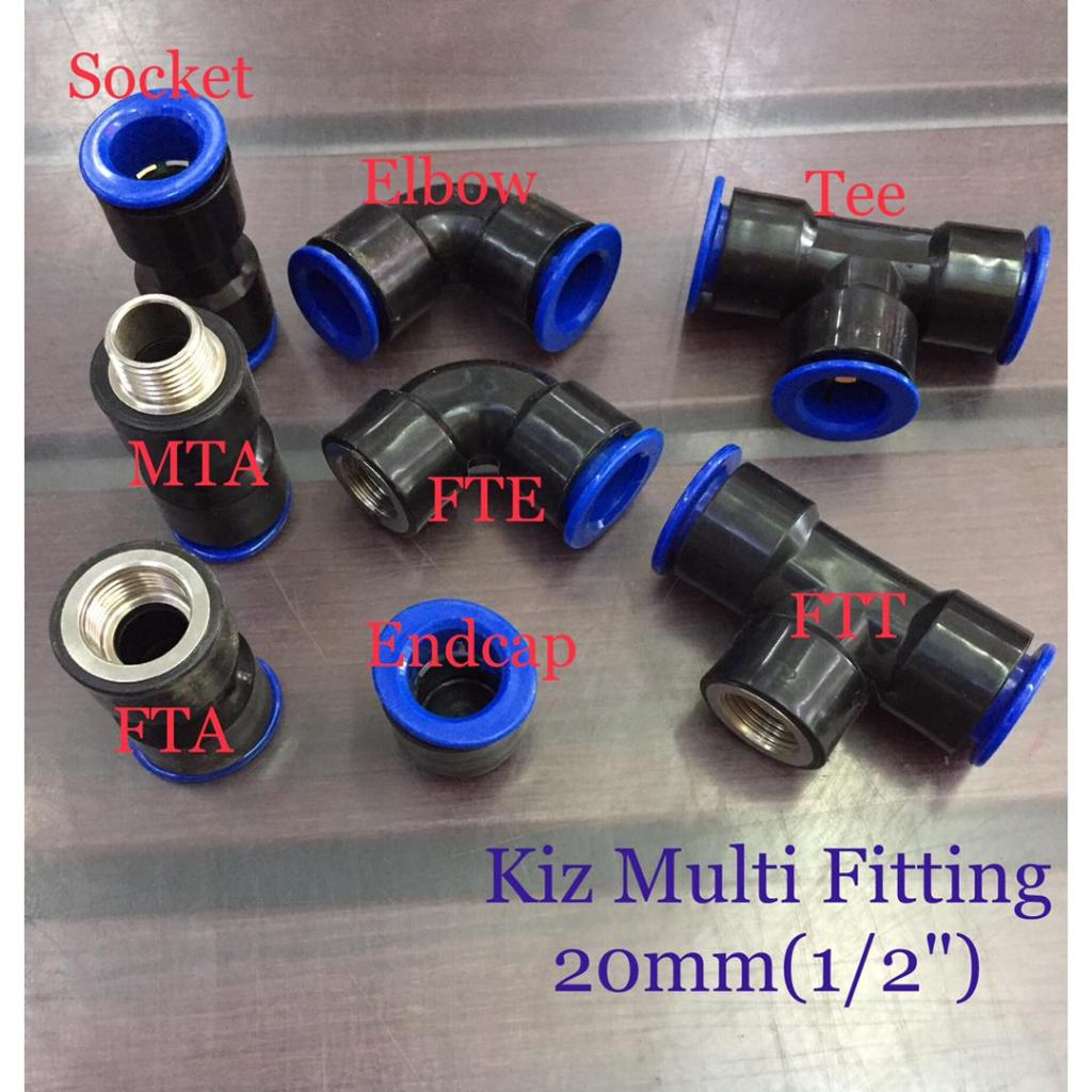 Kiz Multi Fitting 20mm(1/2") Kiz Fitting Multi Socket/ Elbow/ Tee/ MTA ...