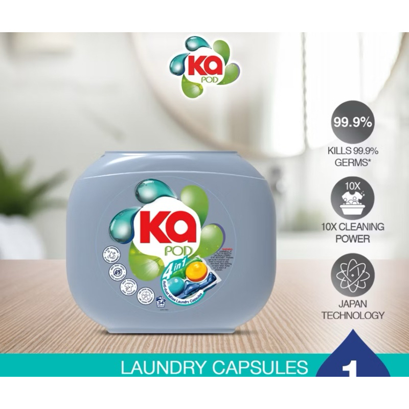 KA Laundry Capsules Pods Anti-dust Mite (16g x 34 Pcs) | Shopee Malaysia