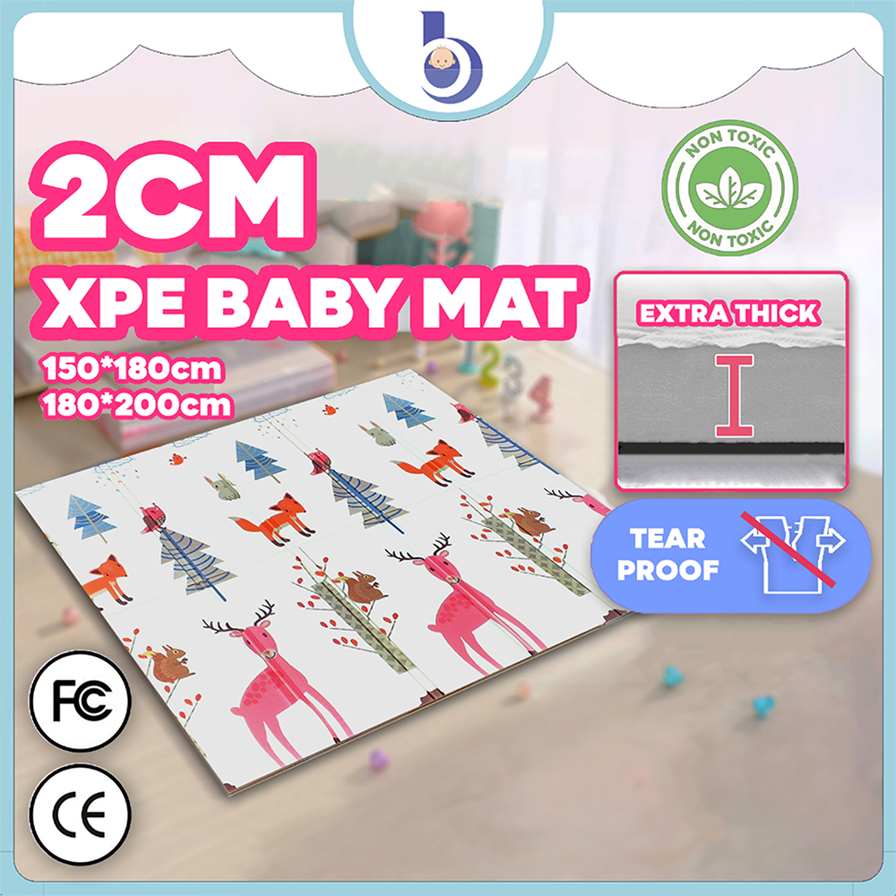 BabyBloo Baby 2CM Playmat Foldable Thick EVA Foam Play Mat Puzzle ...