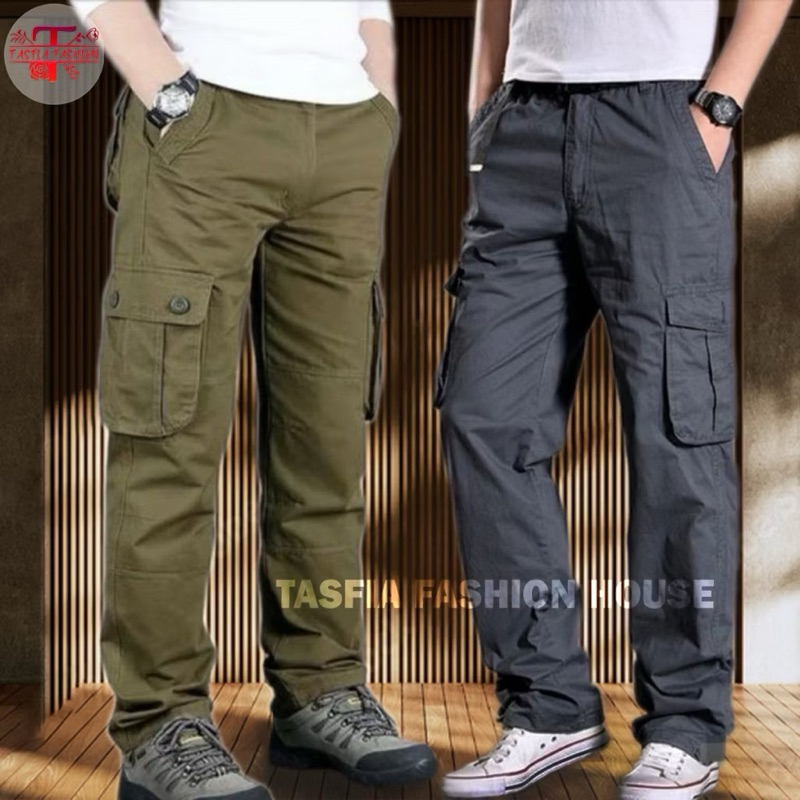 🔥Viral 💯%Kain Cotton 6 Pocket Kerja Elatic Slack Pant with Dosting.(🔥🔥 ...