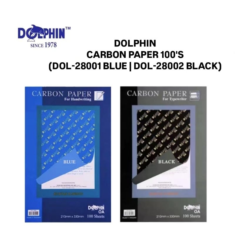 (1BOX) DOLPHIN Carbon Paper [DOL-28001 Blue / DOL-28002 Black] | 210MM ...