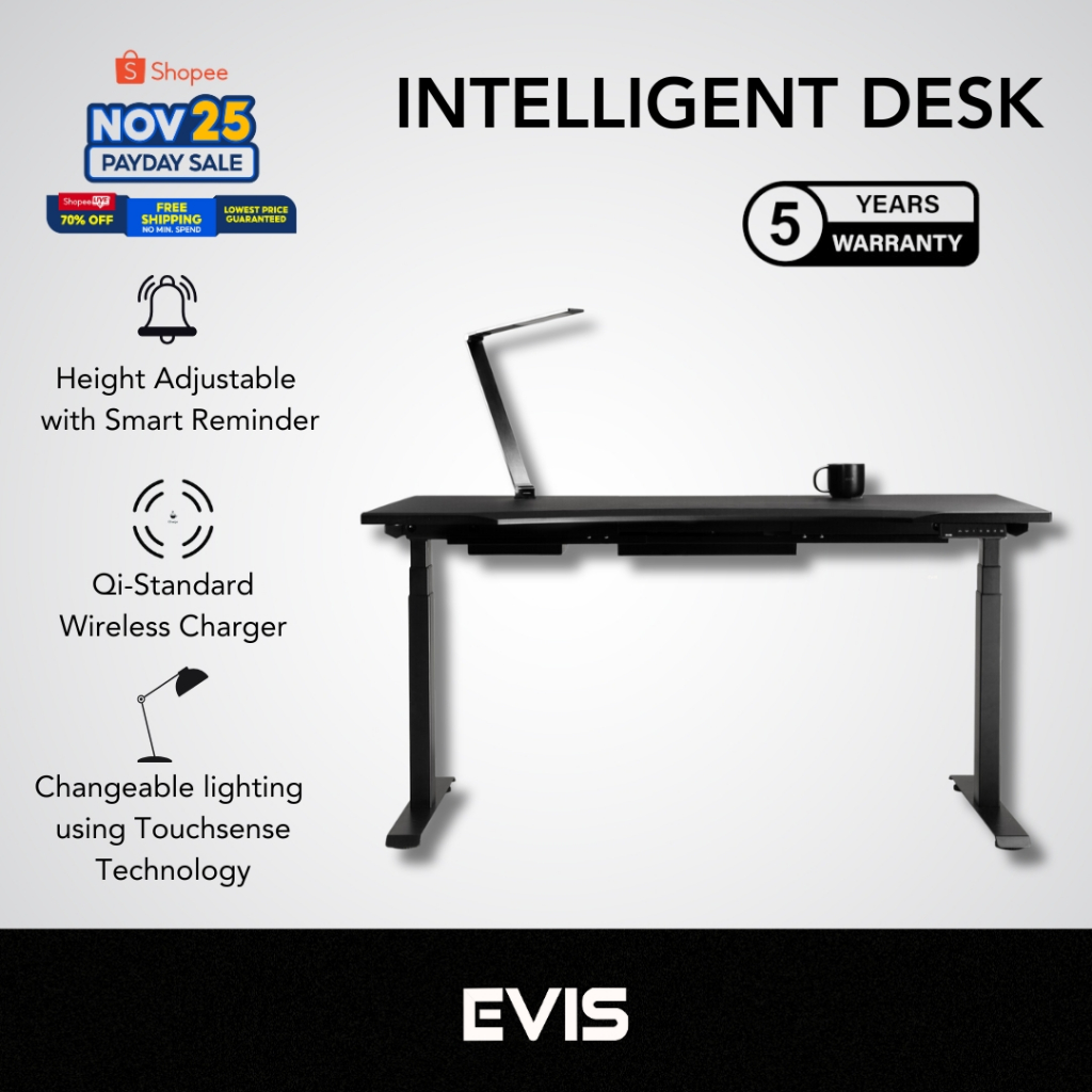 EVIS Intelligent Height Adjustable Office Desk Smart Reminder for ...