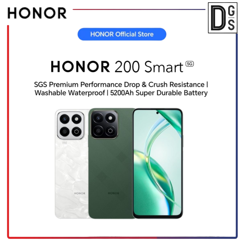 HONOR 200 Smart 5G Smartphone 16(8+8)GB+256GB SGS Premium Performance of Drop & Crush Resistance ...