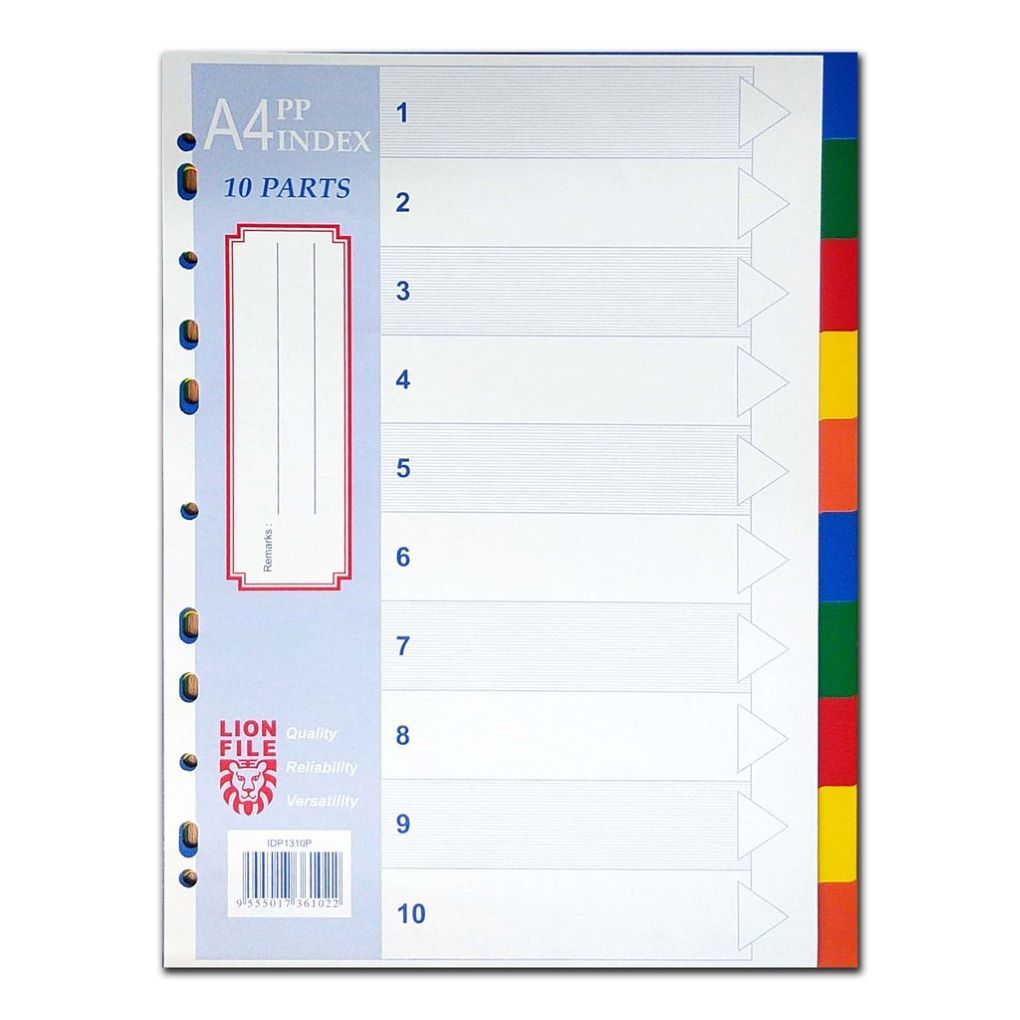 Lion A4 10 Colors PP Index Divider | Shopee Malaysia