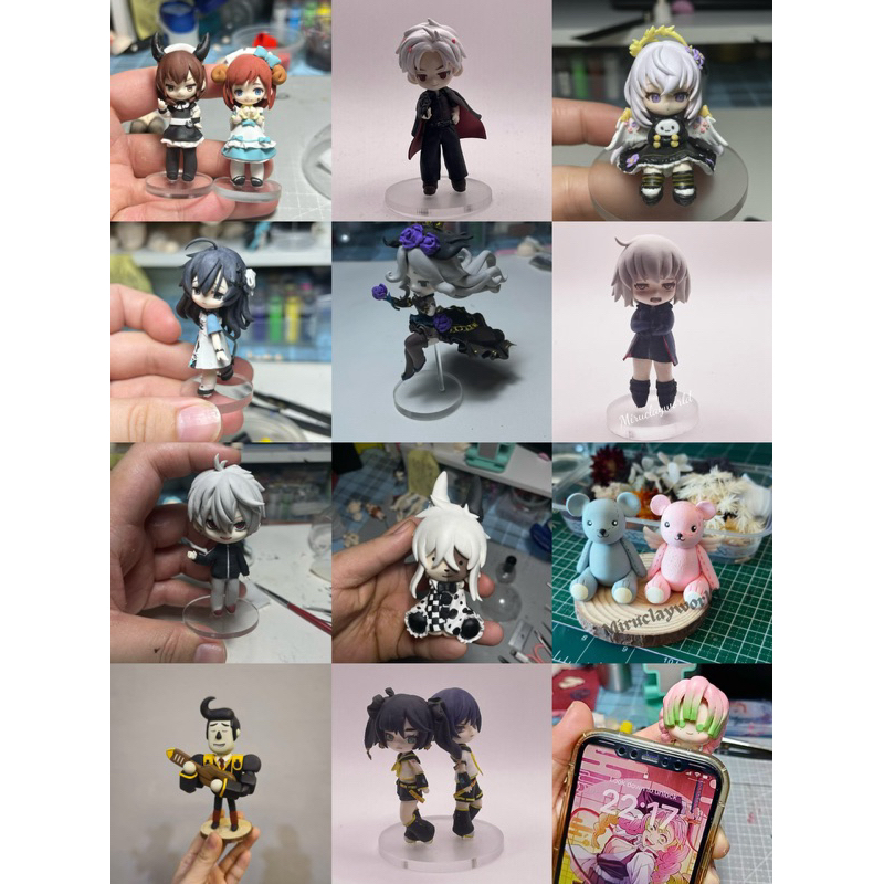 DM FIRST! custom clay figure commission oc anime game characters make ...