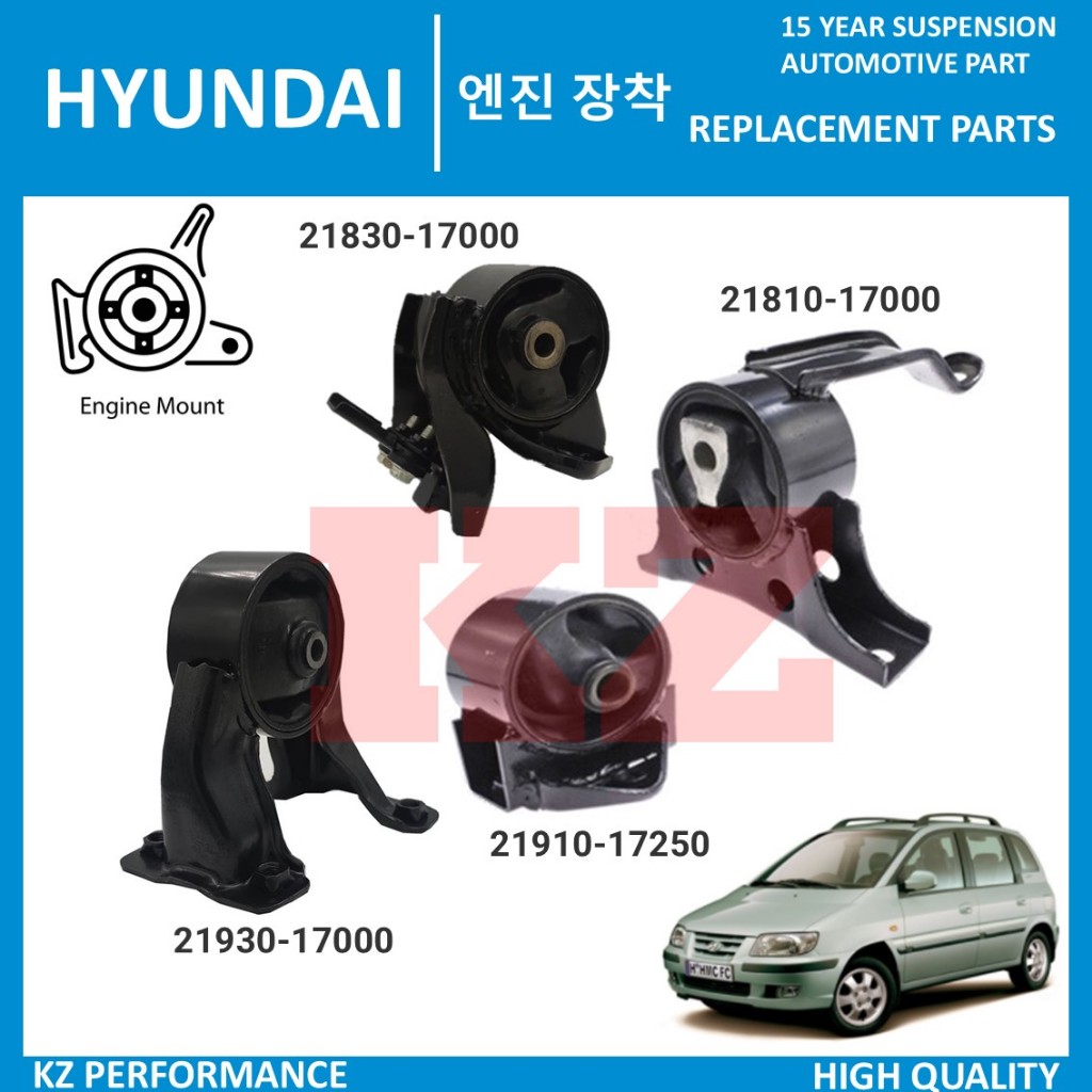 HYUNDAI MATRIX 1.6 / 1.8 2001-2010 MANUAL - ENGINE MOUNTING 1 SET 4 PCS ...