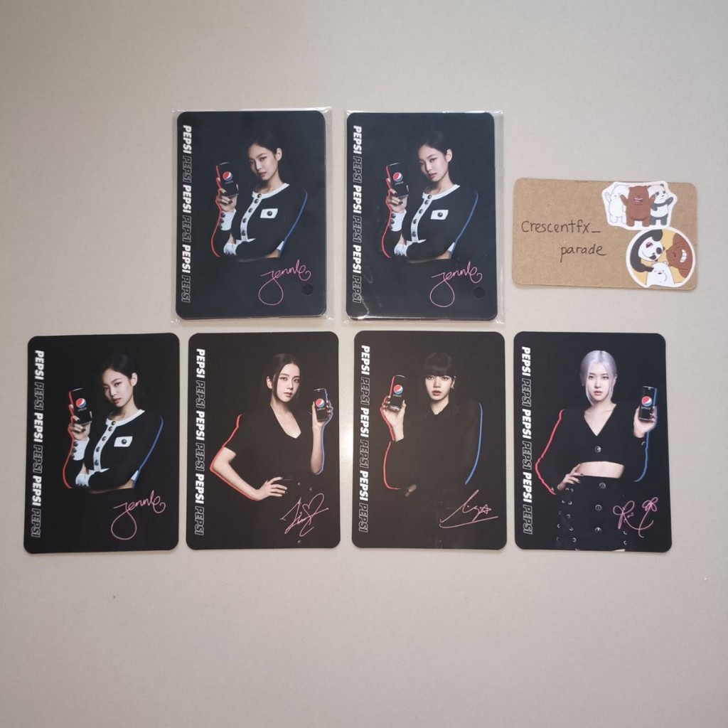 BLACKPINK X PEPSI LIMITED EDITION PHOTOCARD SET JENNIE JISOO ROSE LISA ...