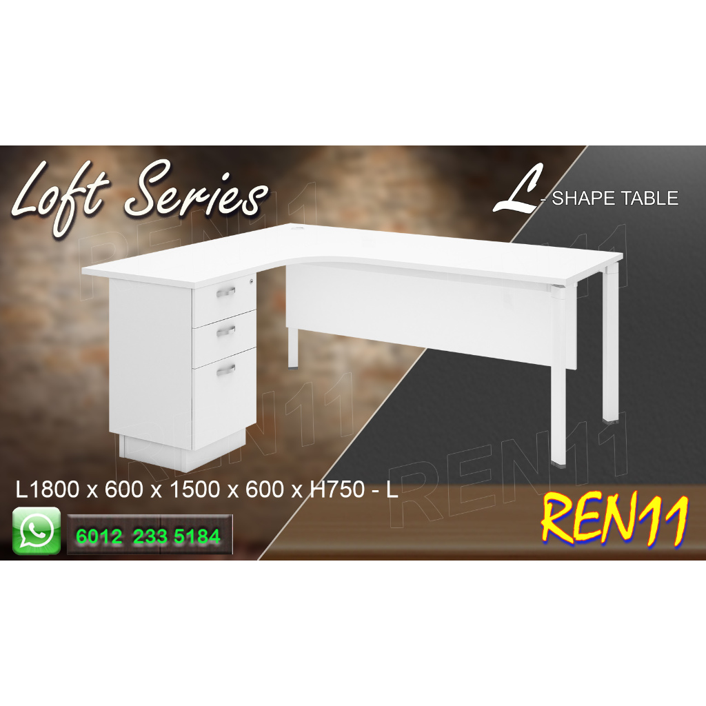 L Shape, Corner desk,Office Table,office Furniture,Writing table with 3 ...