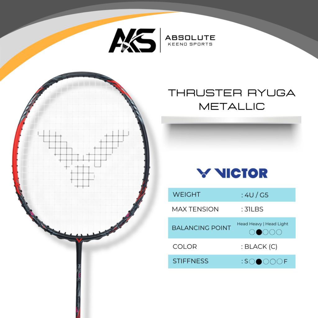 VICTOR Thruster RYUGA METALLIC Badminton Racket | Shopee Malaysia