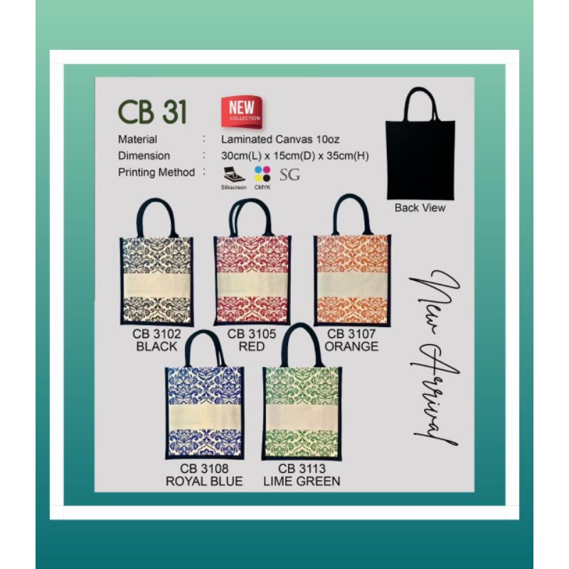 Floral Canvas Tote Bag CB31 | Shopee Malaysia