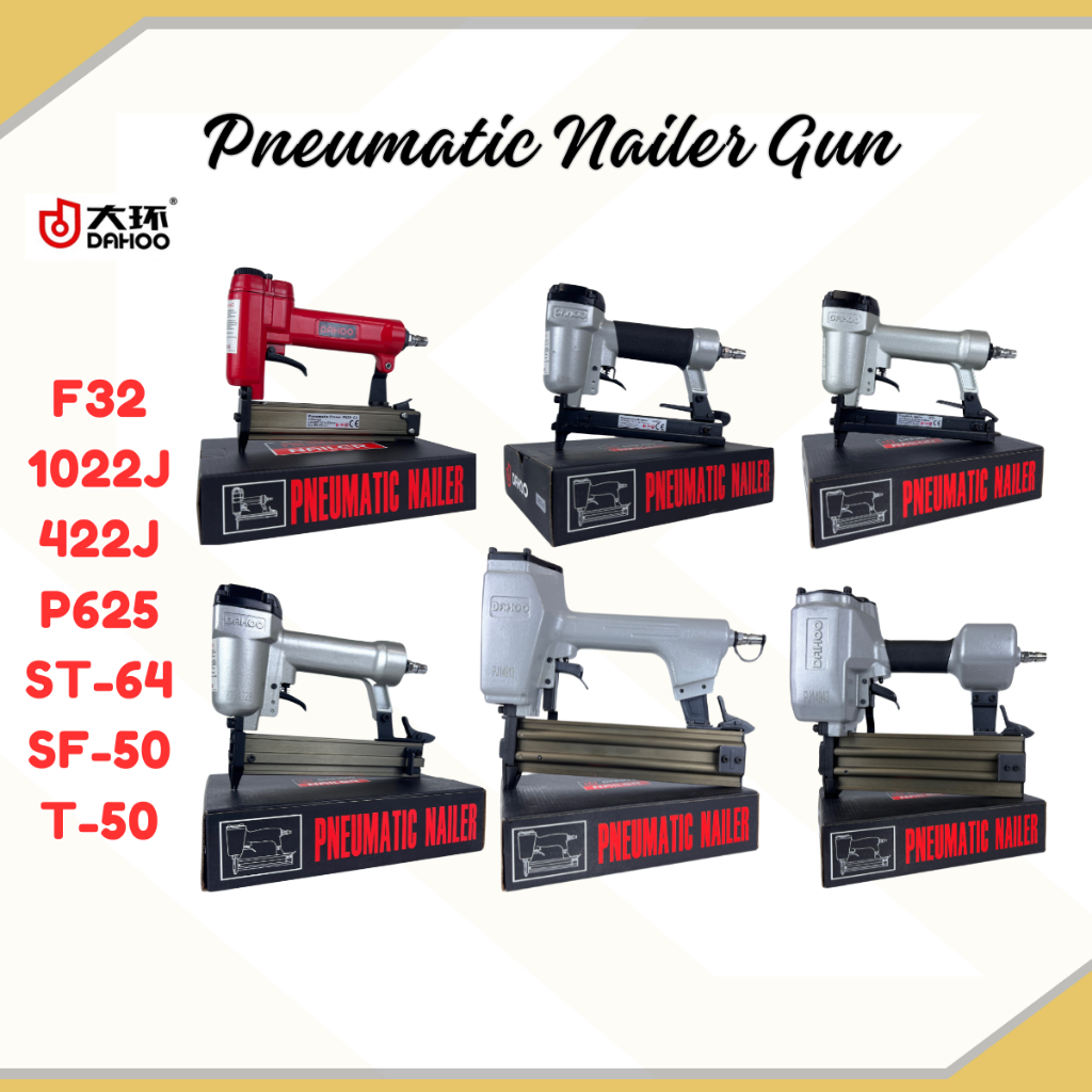 DAHOO Pneumatic Air Nailer Gun F32/422J/1022J/P625/SF-50/ST-64/T-50 ...