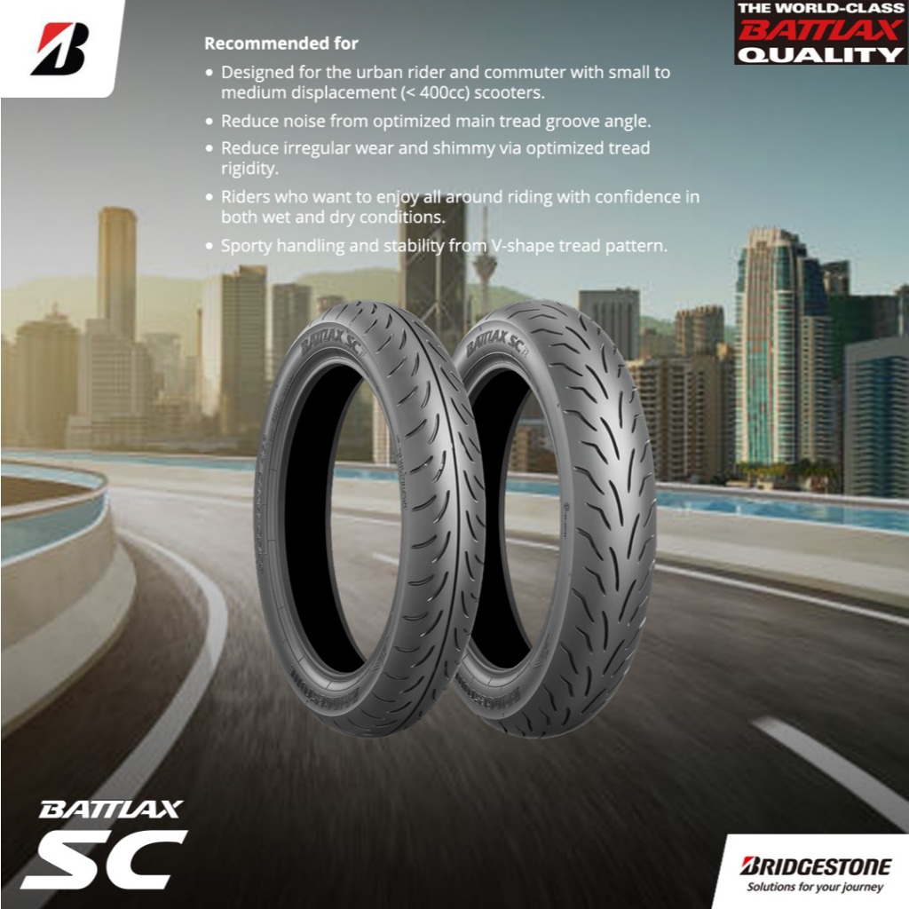 Battlax SC Scooter Tyre 120/70-15 & 140/70-14 (Tayar Skuter 120/70x15 ...
