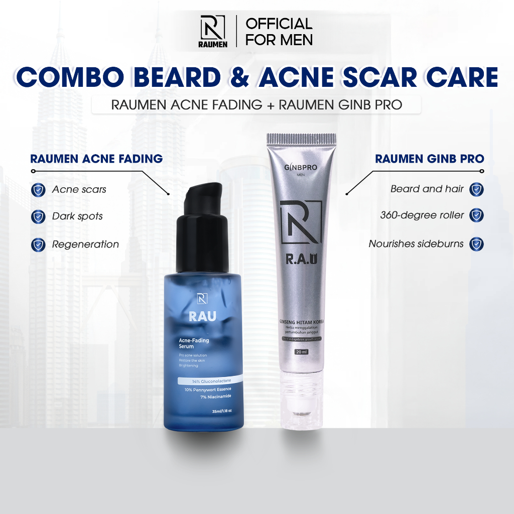 RAUMEN Combo Beard & Acne Scar Care Acne Serum + Ginb Pro Serum ...