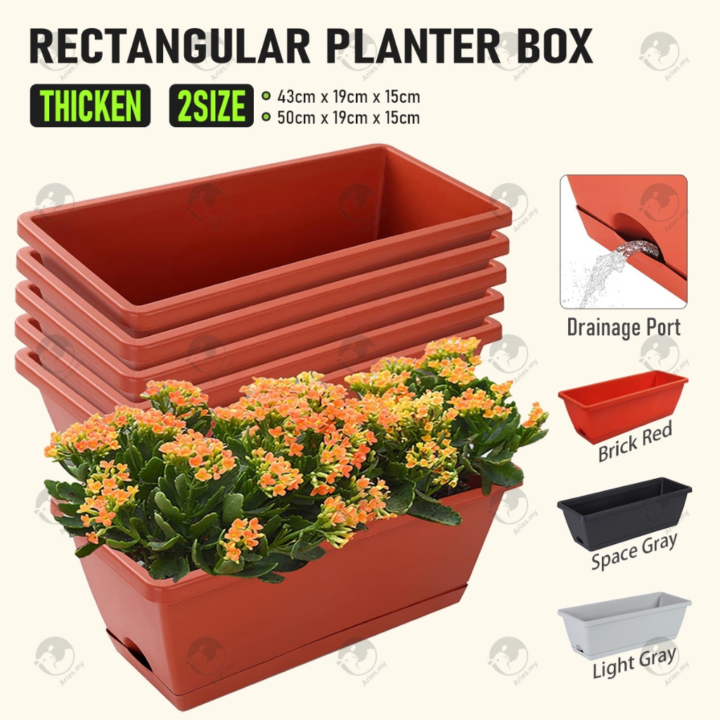 Pasu Bunga Plastik Pasu Bunga Panjang Rectangle Planters Box with ...