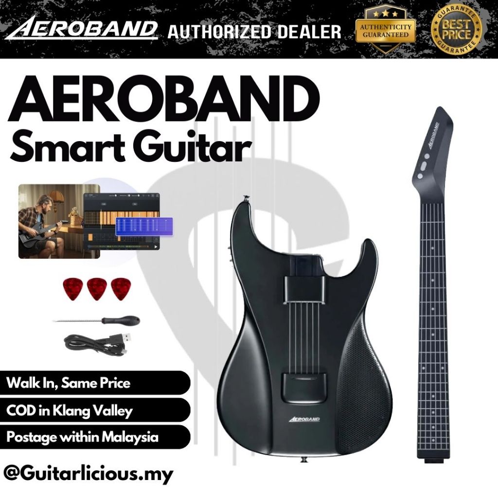 AEROBAND AeroGuitar Stringless Acoustic Electric Travel Guitar ...