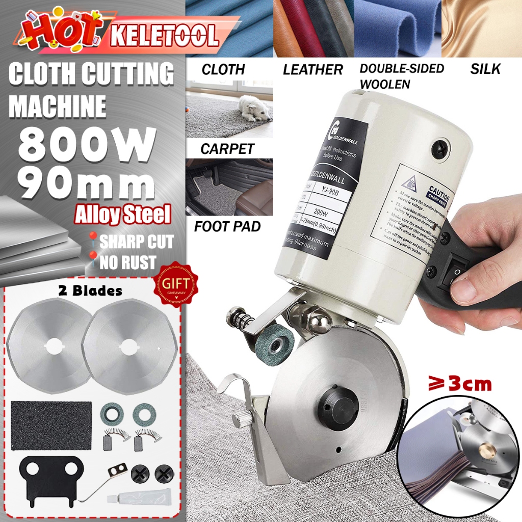 220V 90mm Blade Electric Cloth Cutter Leather Fabric Cutting Machine ...