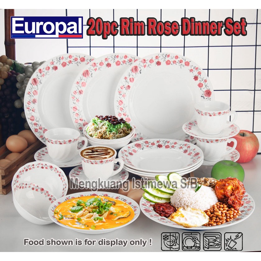 20 PC DINNER SET EUROPAL VINTAGE FLORA CARMEN ROSE SE20162 | Shopee ...