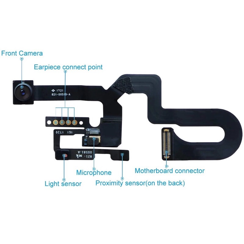 KRCB Facing Front Camera Flex Cable Proximity Sensor Light Microphone ...