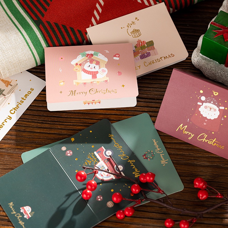 (Card 10) Christmas Greeting Card Big Fold Up Message Cards Kad Ucapan ...