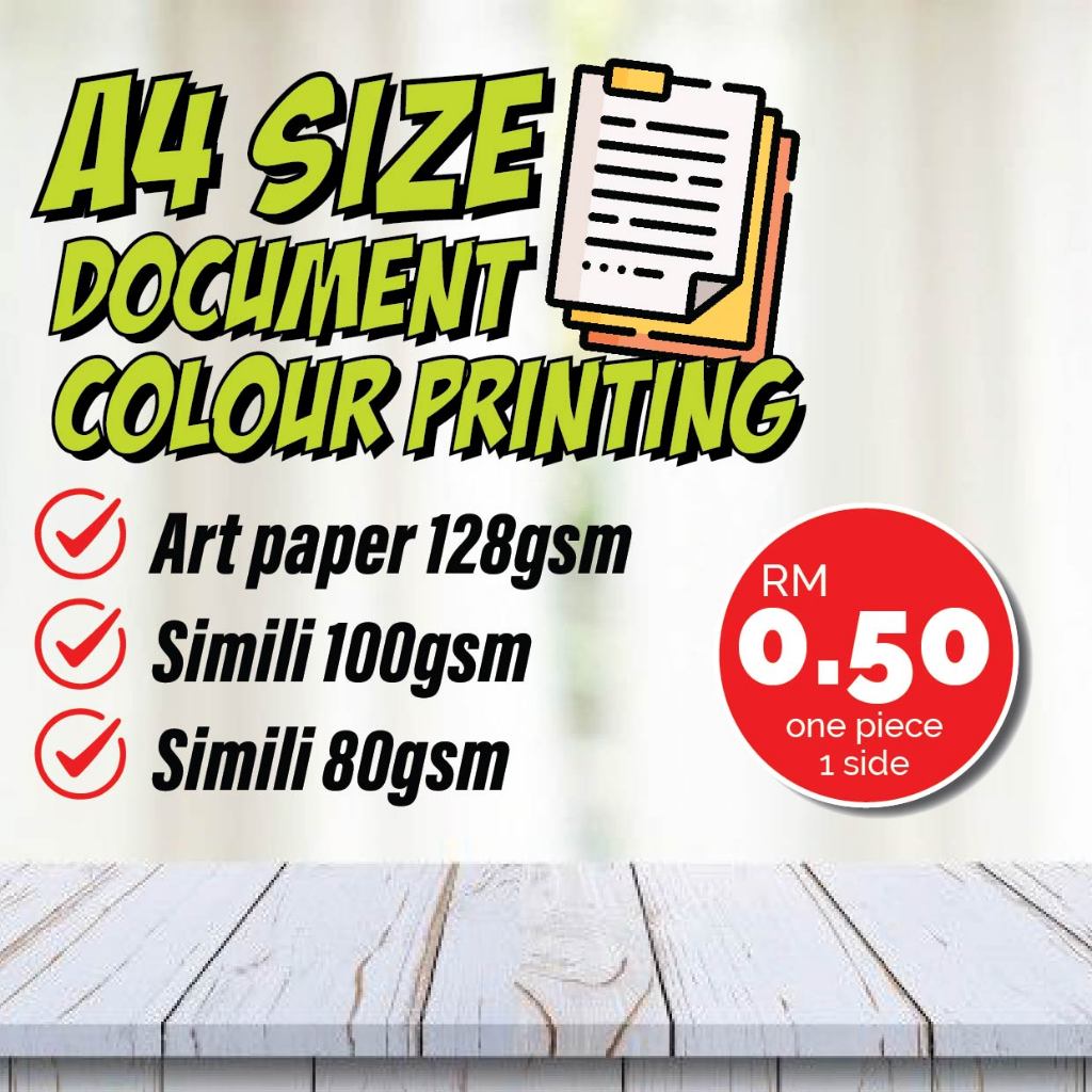 Document Printing FULL COLOUR A4 Size | Shopee Malaysia