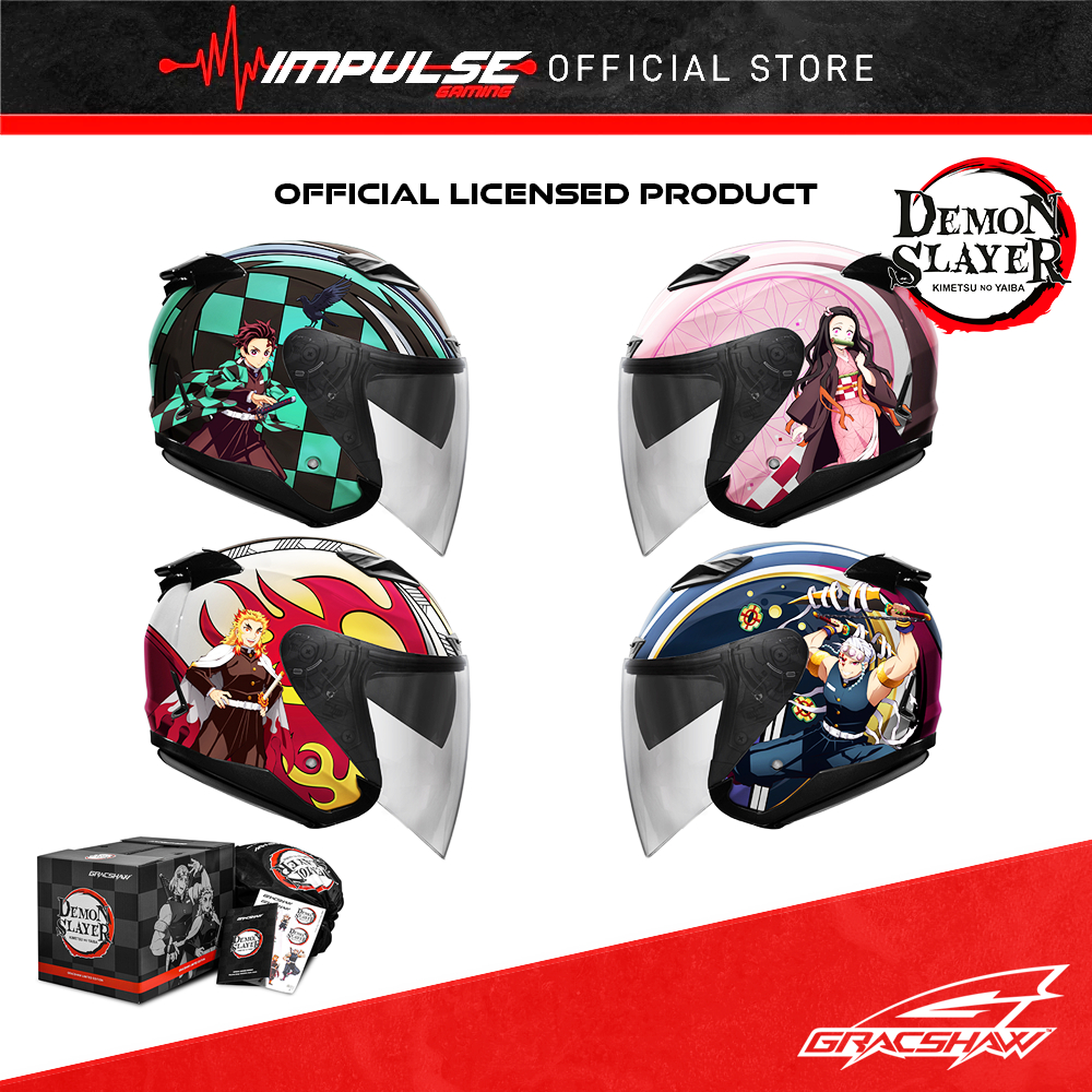 [READY STOCK] GRACSHAW Demon Slayer Motorcycle Helmets Limited Edition ...