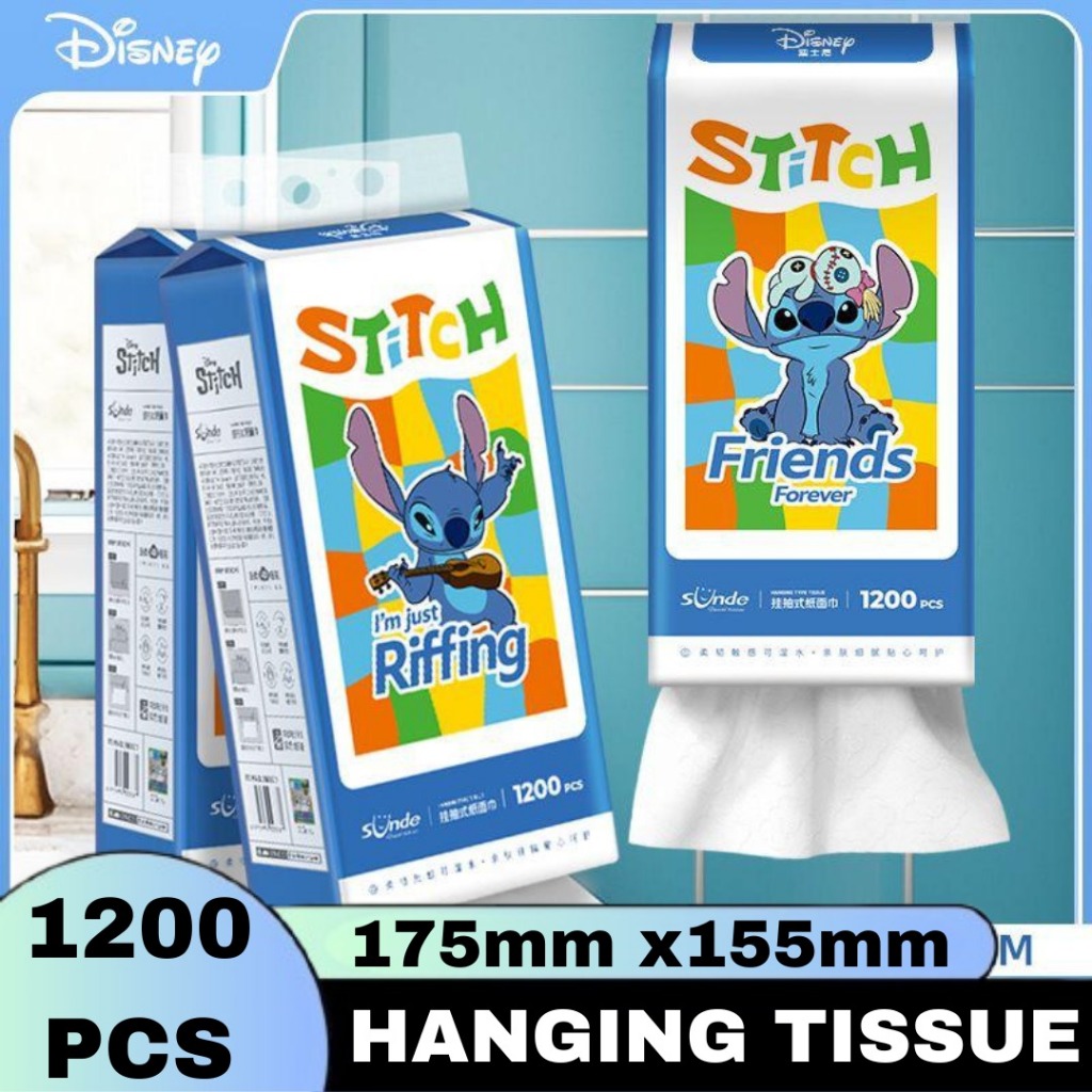 Big Size 1 Pack Stitch Blue Cartoon Deluxe Soft Facial Tissue Paper ...