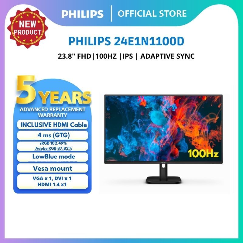 Philips 23.8" 24E1N1100D(1MS@IPS)/ 241V8B(4MS@IPS) FHD/100Hz/1Ms ...