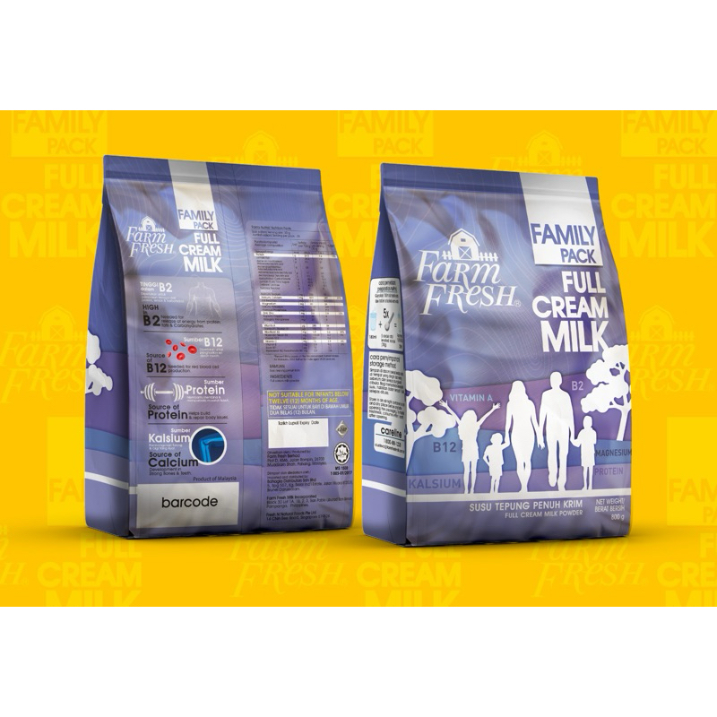 FULL CREAM MILK POWDER FARMFRESH 800G BY PACK | Shopee Malaysia