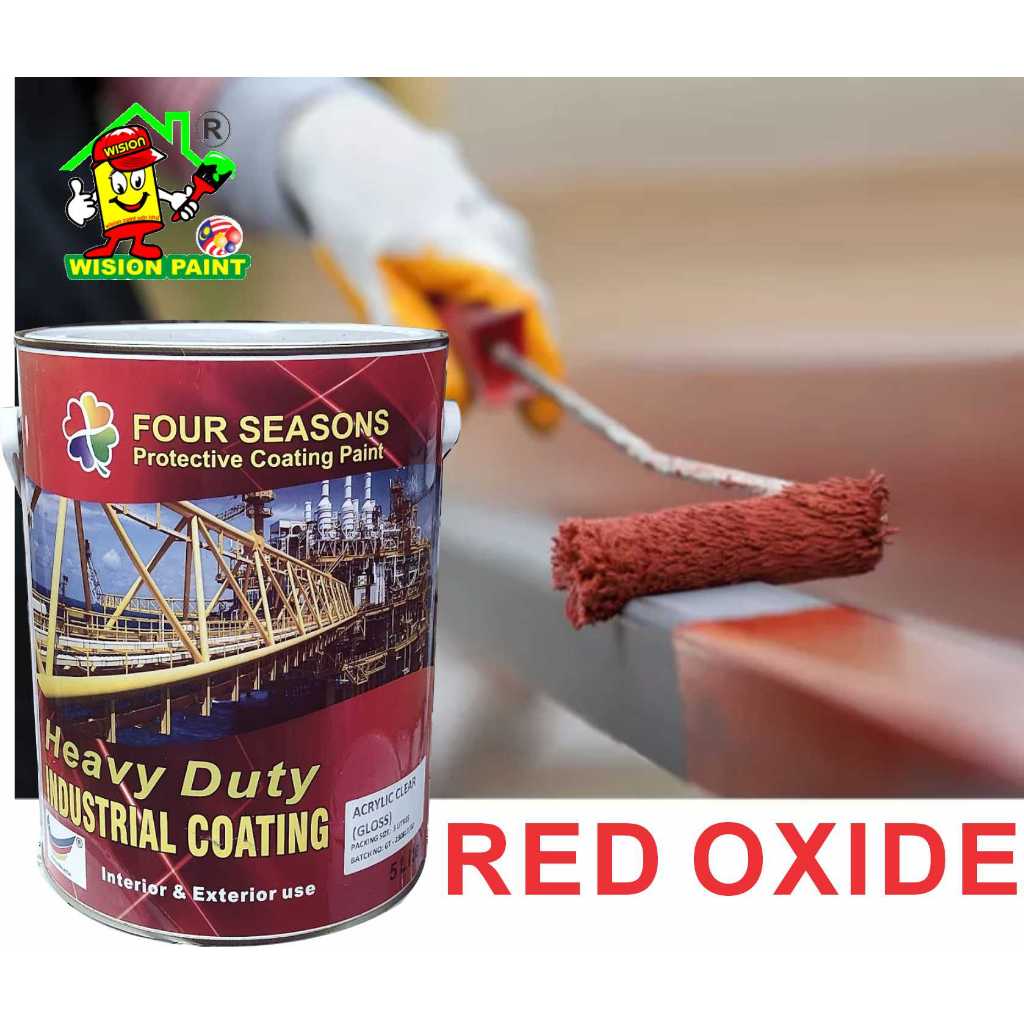 5L RED Oxide Primer Protective Coating ( 5 Litre ) FOUR SEASONS 5L ...