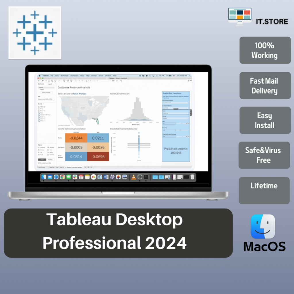 Tableau Desktop Professional Lifetime for Intel Mac Or M1/M2/ M3 /M4 ...