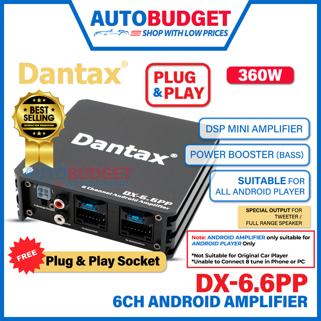 [Plug & Play] 6CH Android Amp DSP Dantax 6 Channel Car Android Player DX-6.6PP Mini Power ...