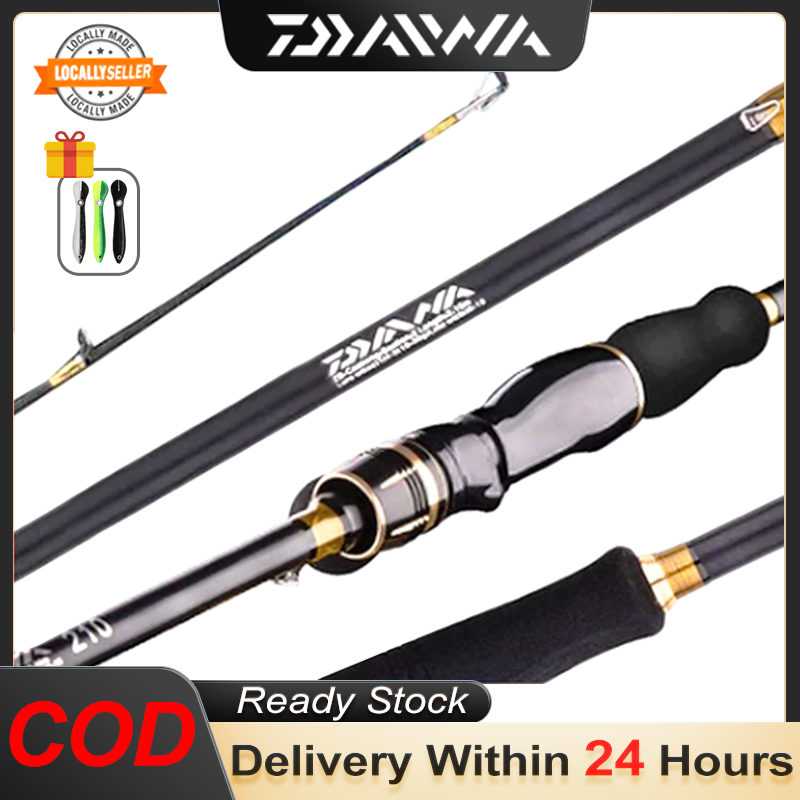 DAIWA Fishing Rod Carbon Fiber Spinning Casting Joran Pancing Murah Ultra Light Rod Batang ...