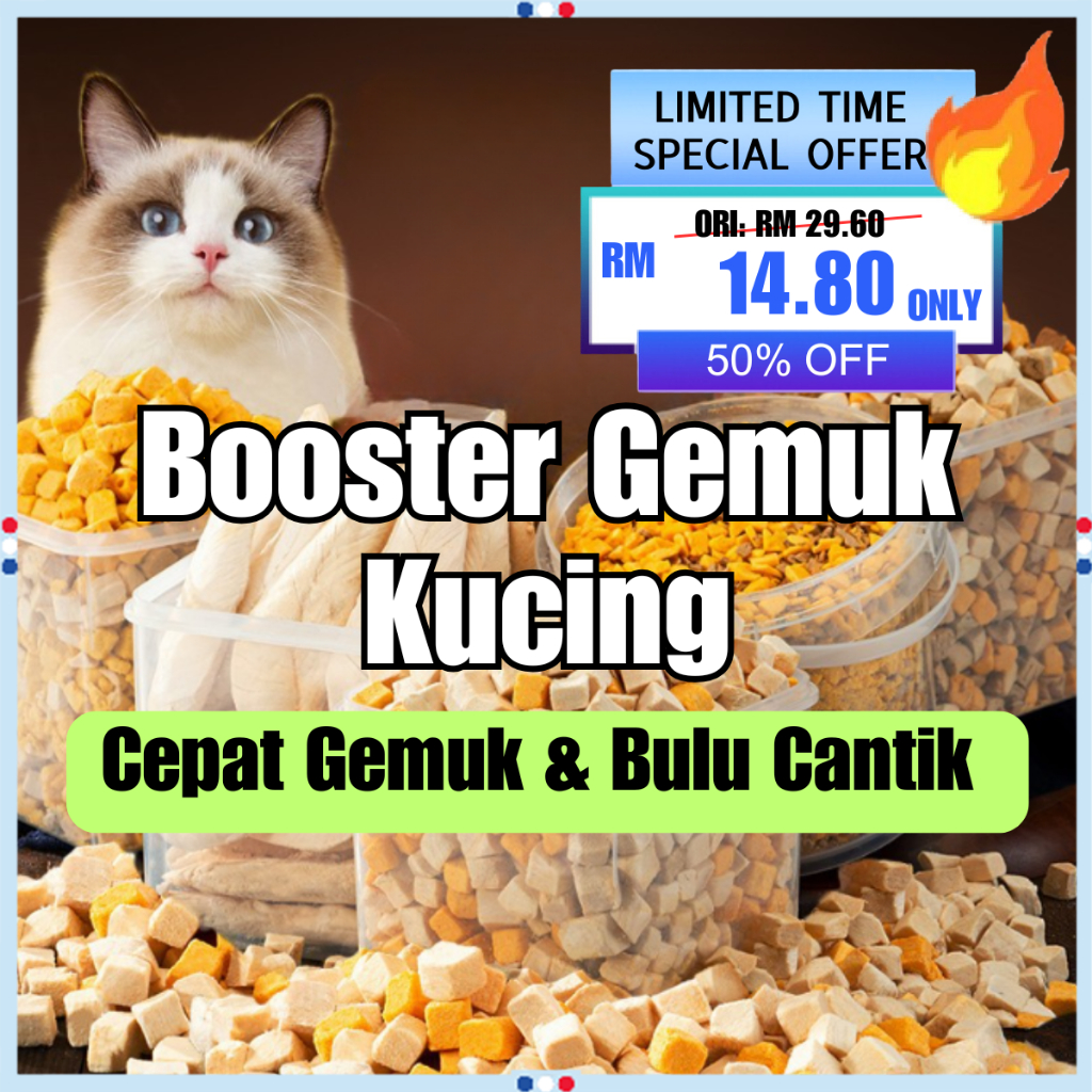 PETSEA Booster Gemuk Kucing 1kg Freeze Dried Cat Food Freeze Dried ...
